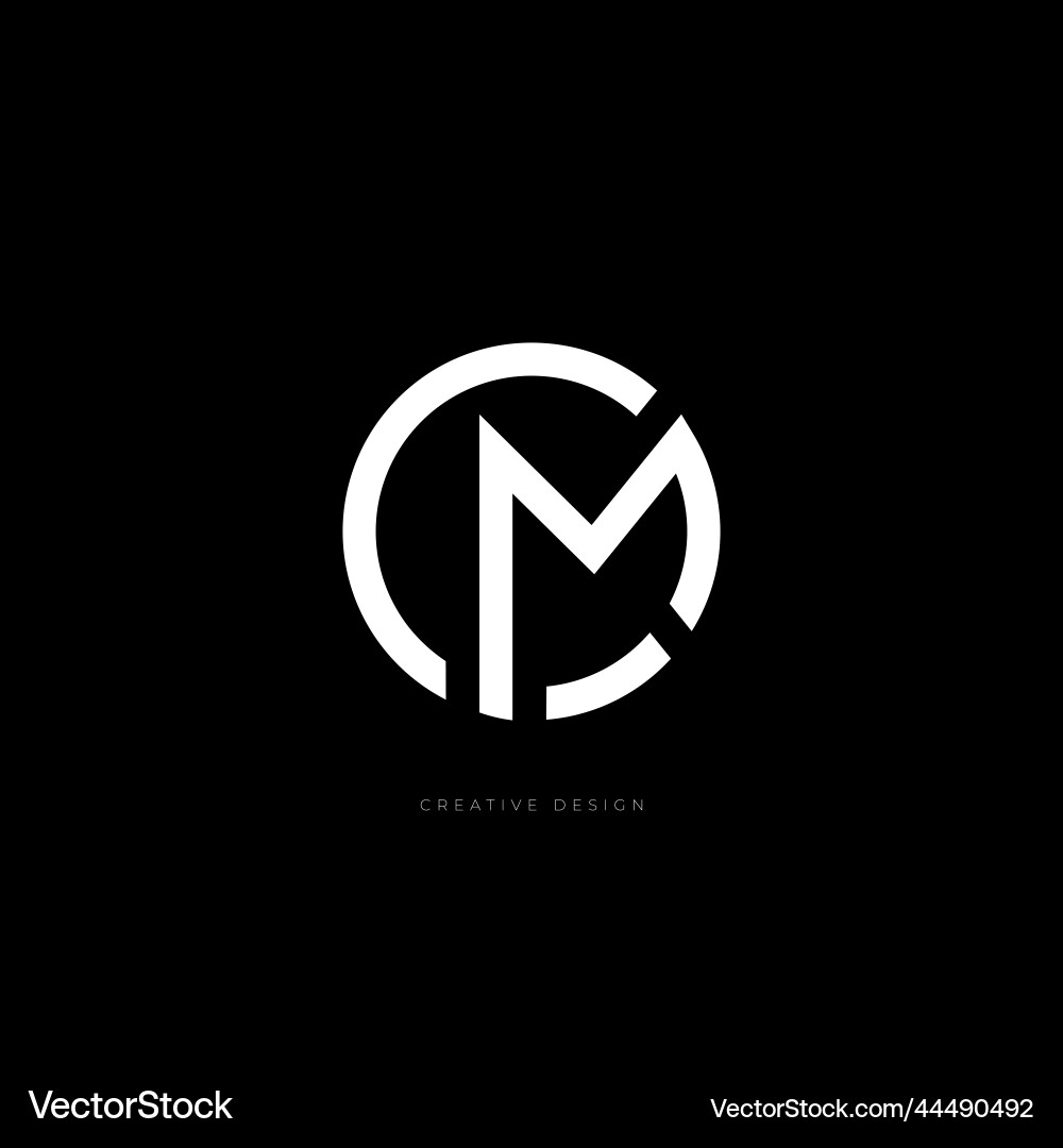Letter design cm in circle brand concept logo Vector Image