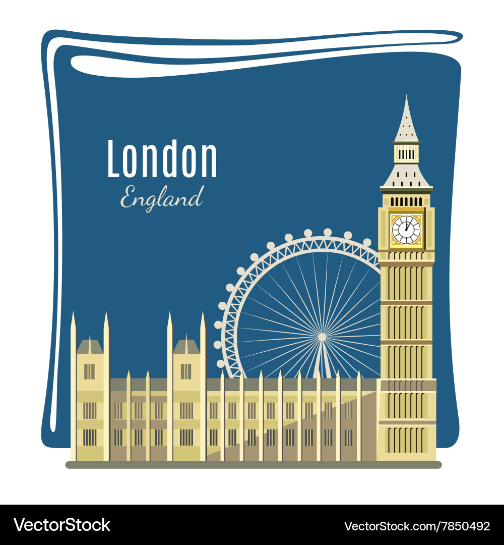 London landmarks detailed Royalty Free Vector Image