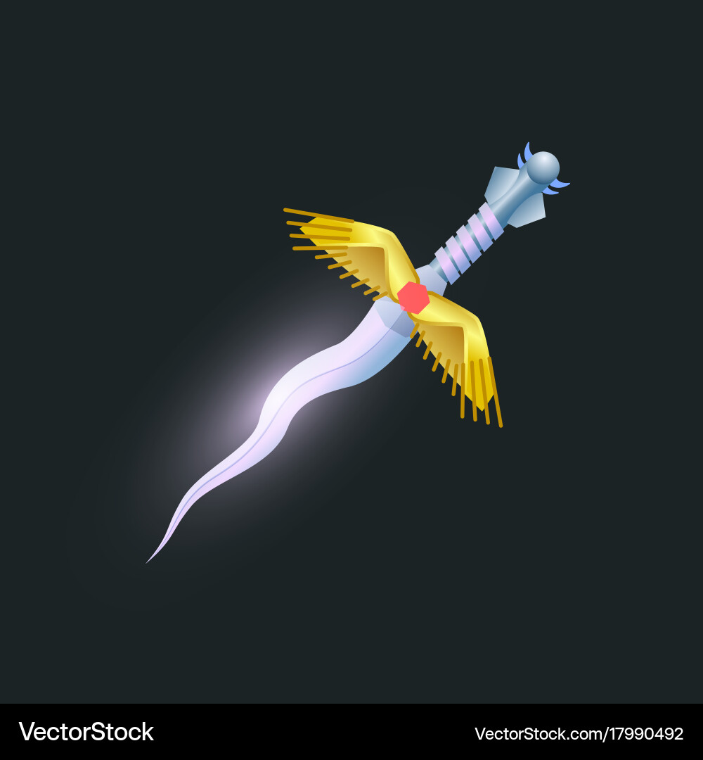 Magic dagger isolated game element Royalty Free Vector Image
