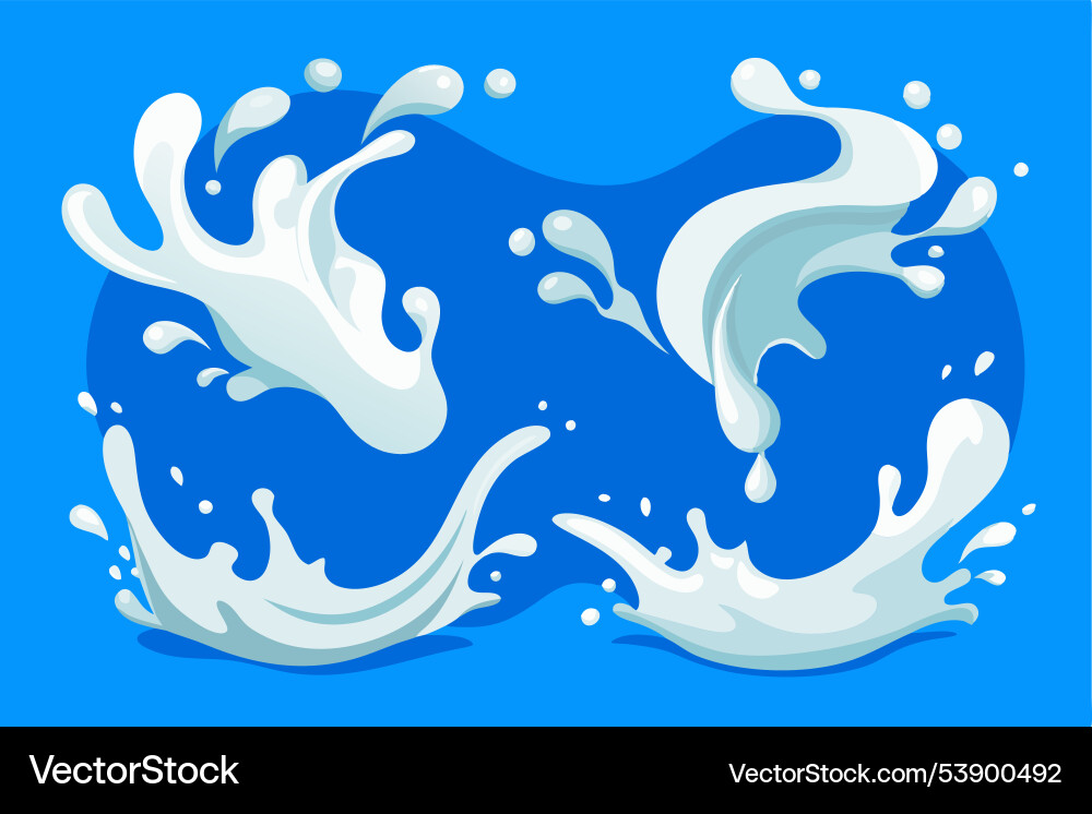 Milk splash and pouring art Royalty Free Vector Image