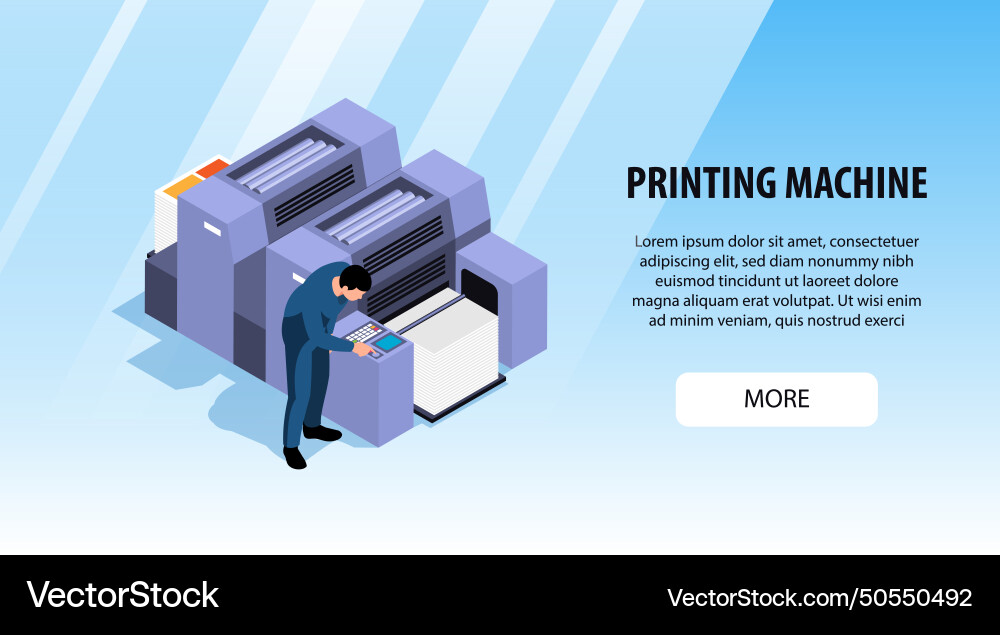 Polygraphy horizontal banner Royalty Free Vector Image