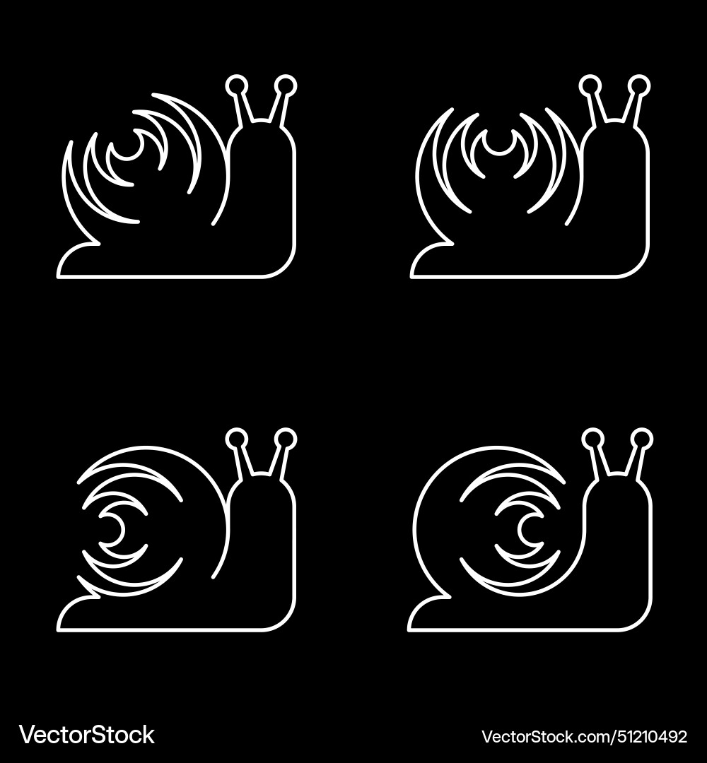 Set of snail logo Royalty Free Vector Image - VectorStock