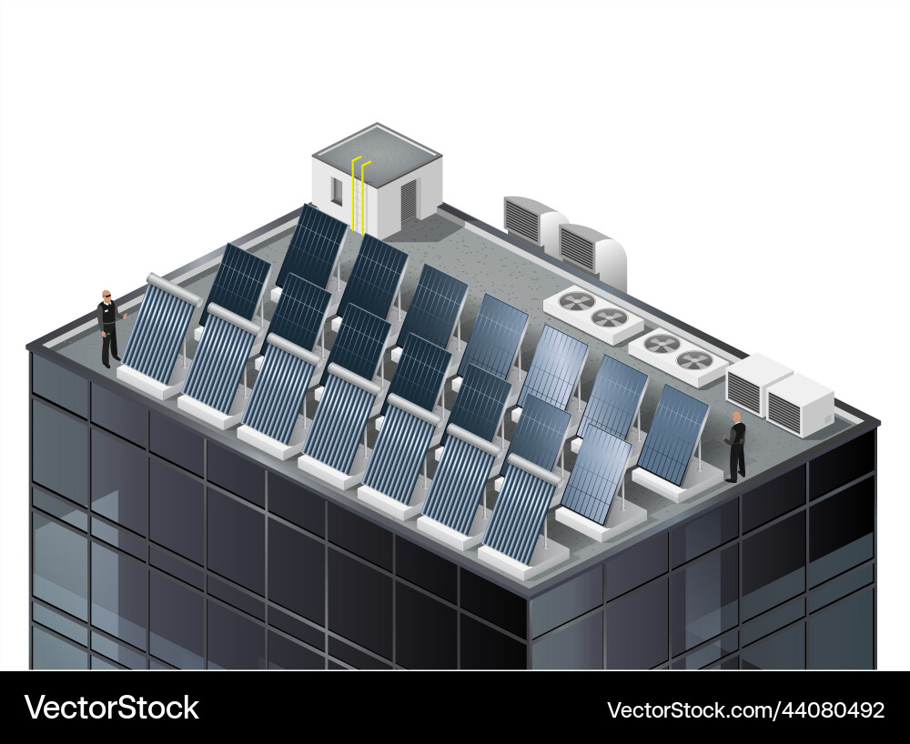 Solar panels on the roof Royalty Free Vector Image