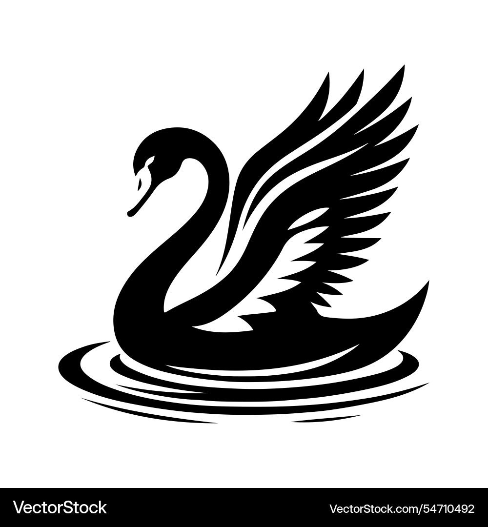 Swan bee silhouette Royalty Free Vector Image - VectorStock
