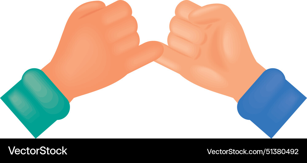Two hands to pinky promise gesture Royalty Free Vector Image