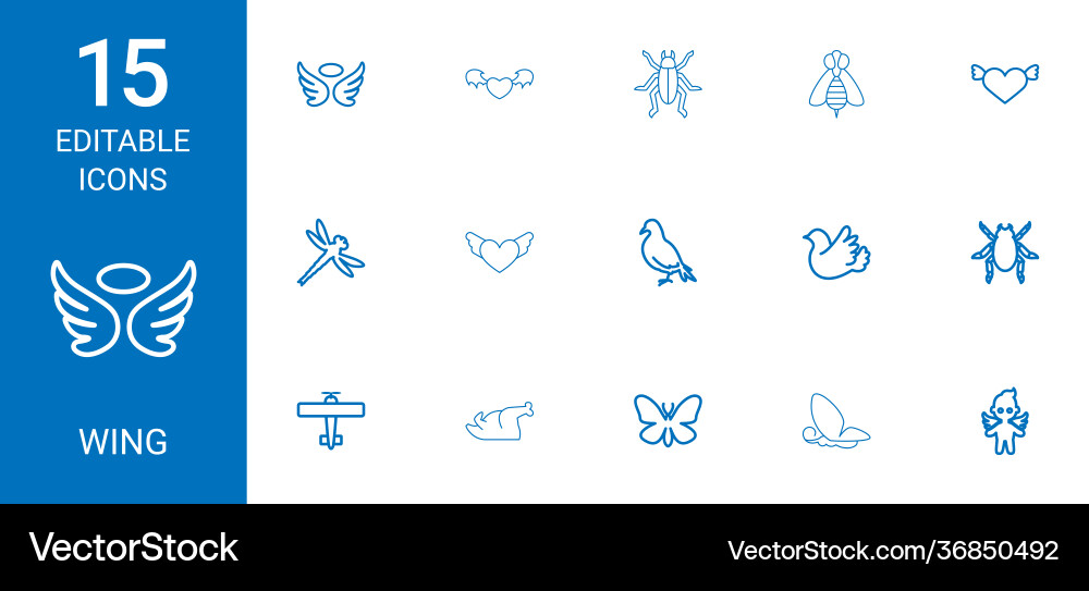 Wing icons Royalty Free Vector Image - VectorStock