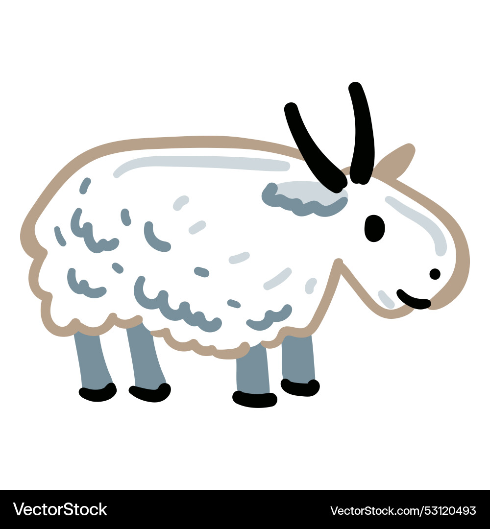 A white goat cartoon character Royalty Free Vector Image