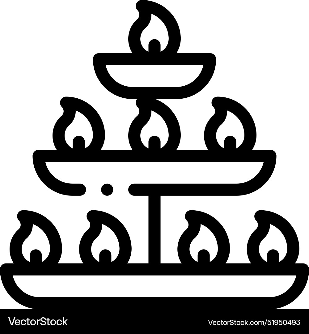 Candle icon thin linear style design isolated Vector Image