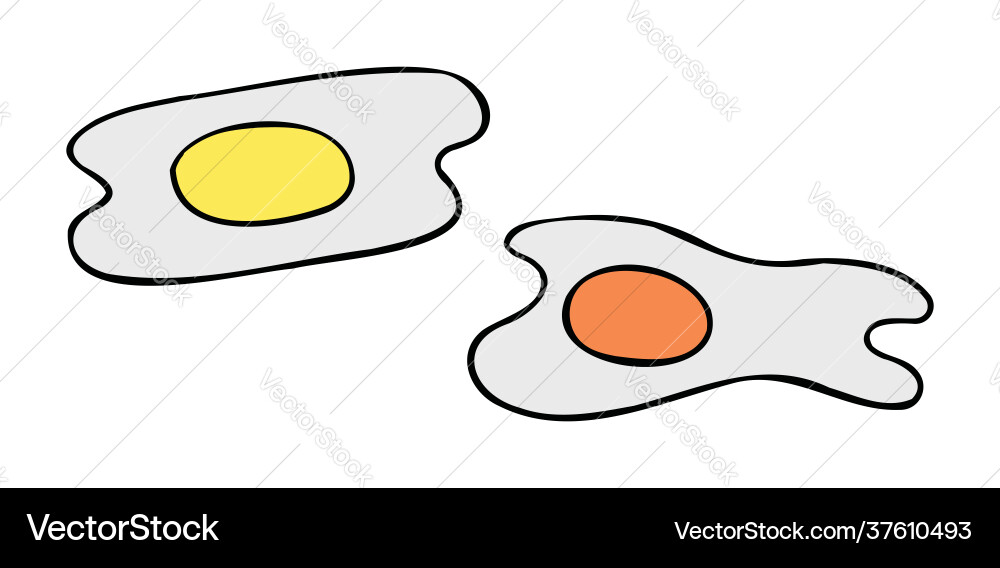 Cartoon farm fresh egg and store bought Royalty Free Vector