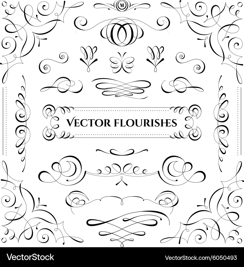 Elegant Flourish Elements Royalty Free Vector Image