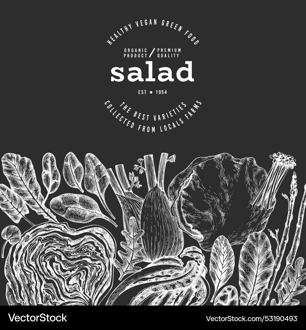 Green vegetable design template hand drawn Vector Image