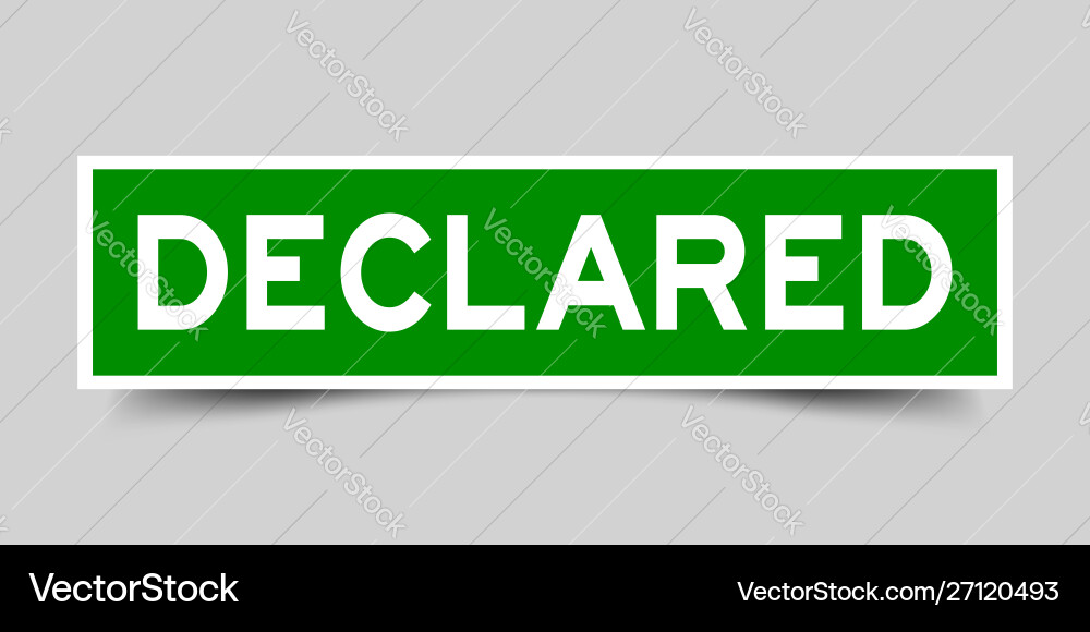 Label sticker in green color square shape as word Vector Image