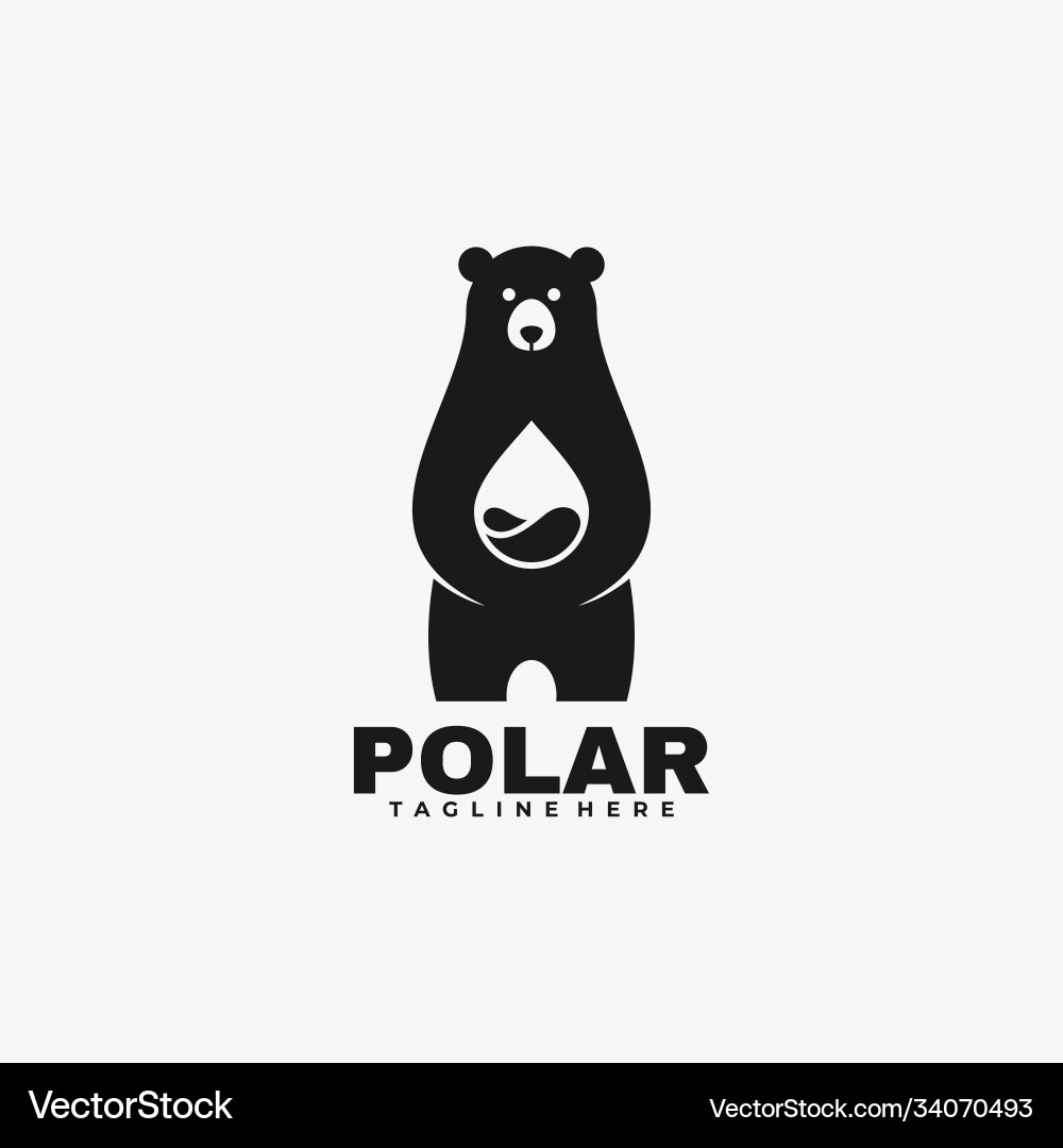 Logo polar negative space style Royalty Free Vector Image