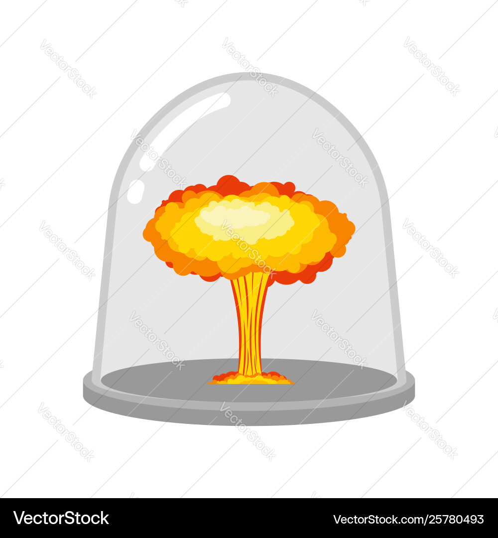 Kernexplosion in Glasglocke Labor Lizenzfreies Vektorbild