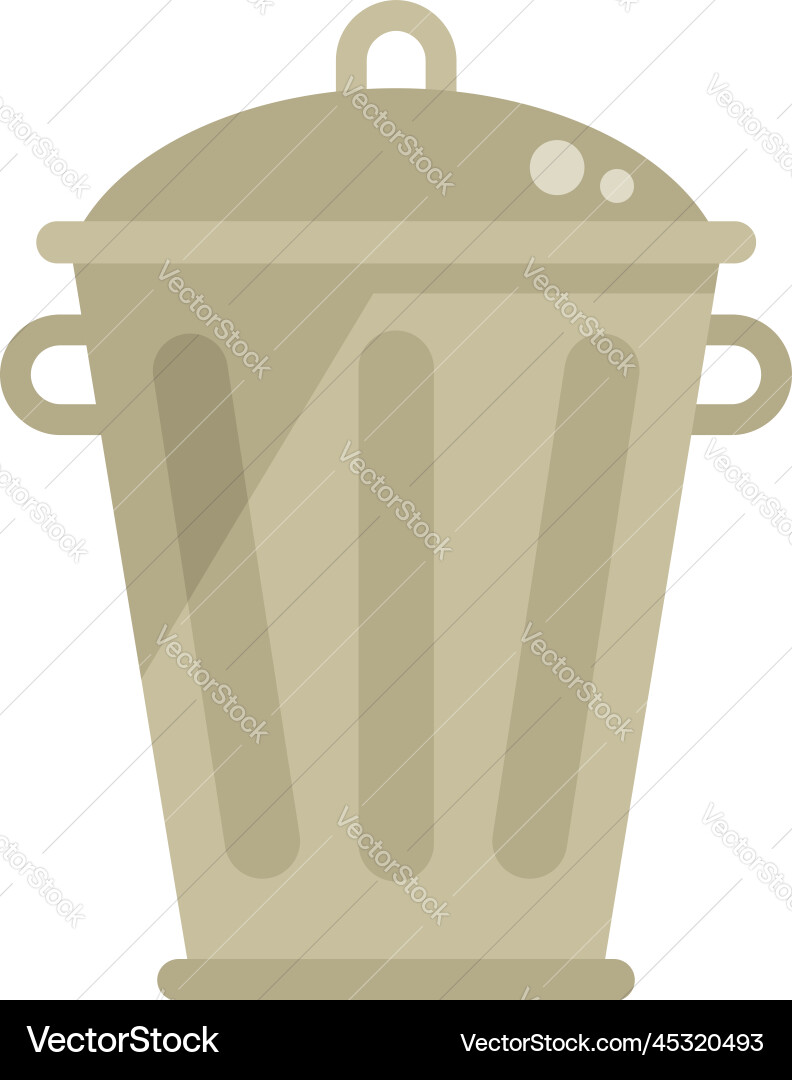 Steel recycle bin icon flat reduce trash Vector Image