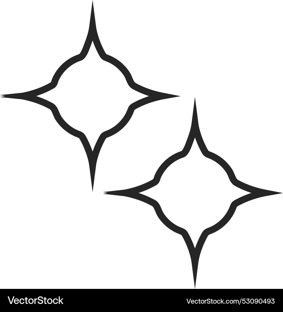 Twinkle stars line icon sparkle light symbol Vector Image