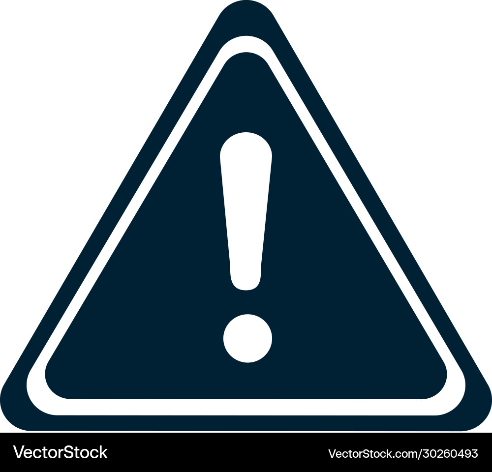 Warning sign icon silhouette style Royalty Free Vector Image