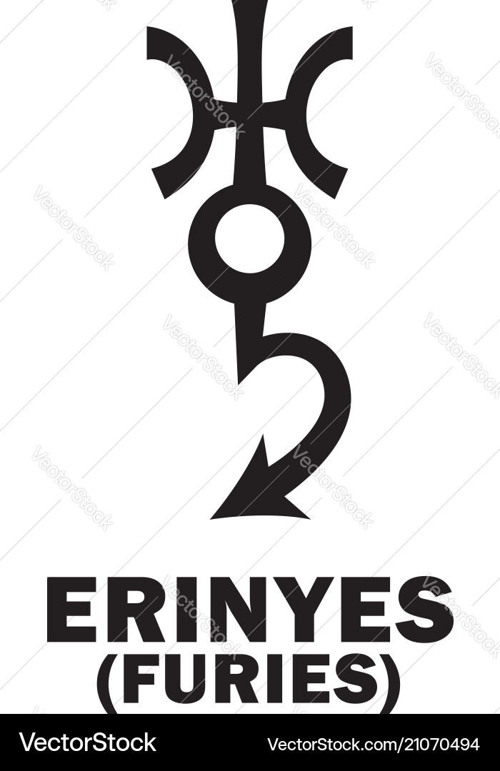 Astrology erinyes furies Royalty Free Vector Image