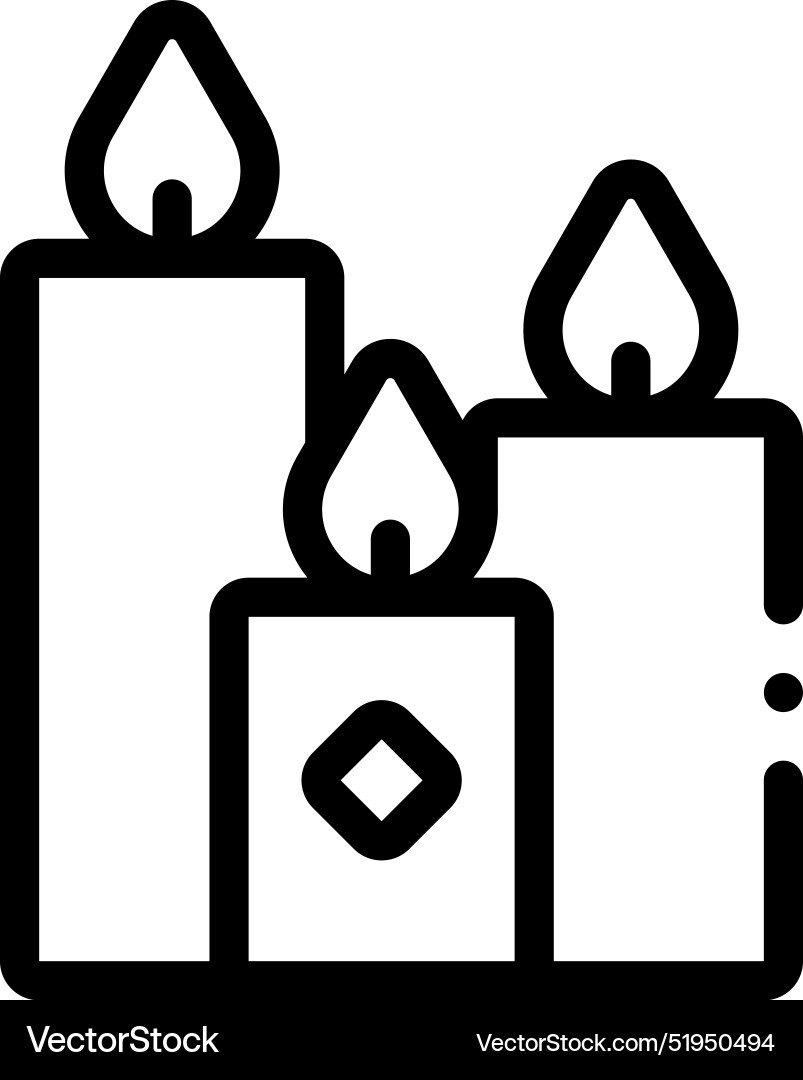 Candle icon thin linear style design isolated Vector Image