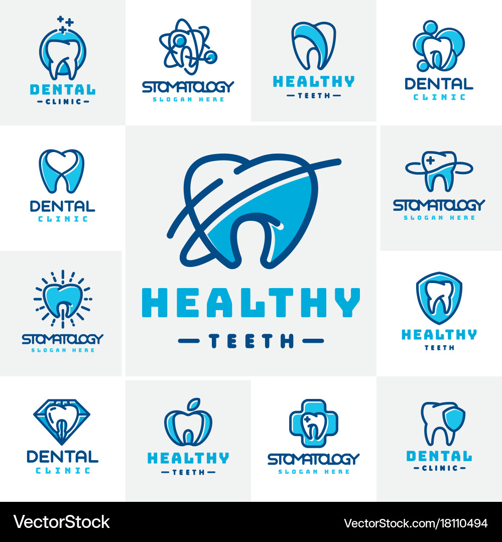 Dental label protection template Royalty Free Vector Image