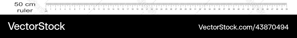 Horizontal scale of 50 centimeters ruler Vector Image
