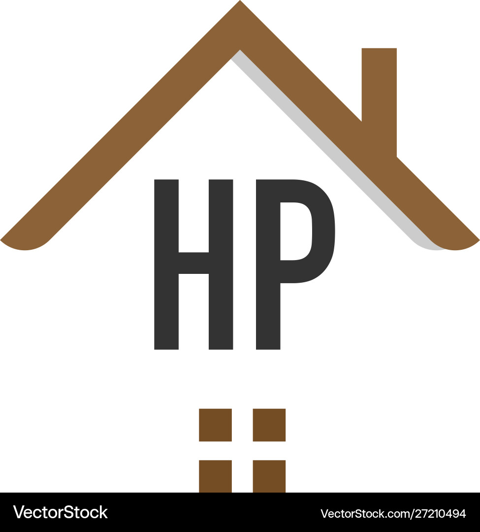 Initial letter hp building logo design template Vector Image