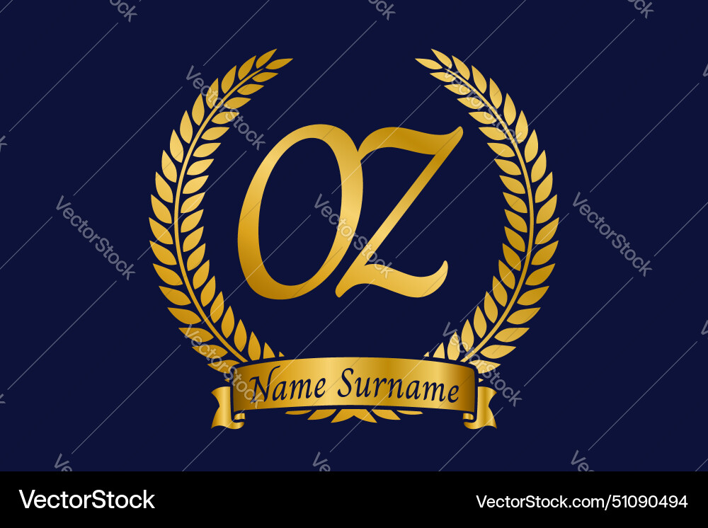 Initial letter o and z oz monogram logo design Vector Image