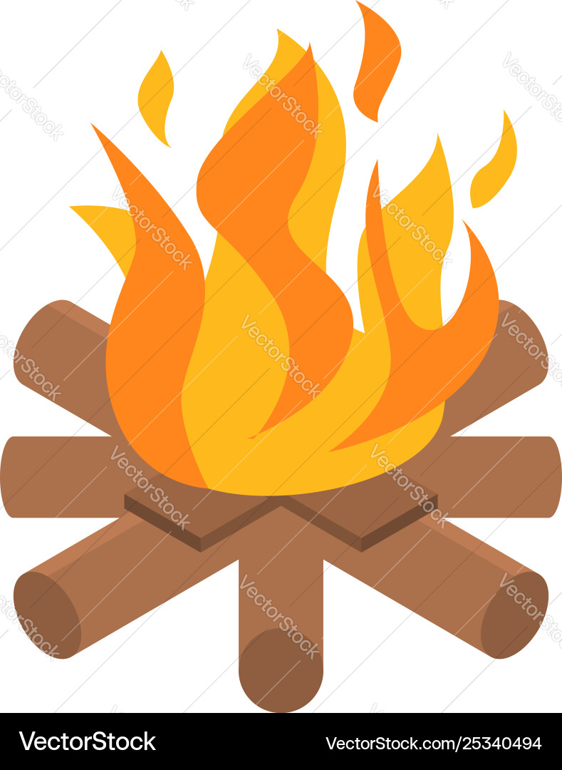 Isometric Campfire Icon Royalty Free Vector Image