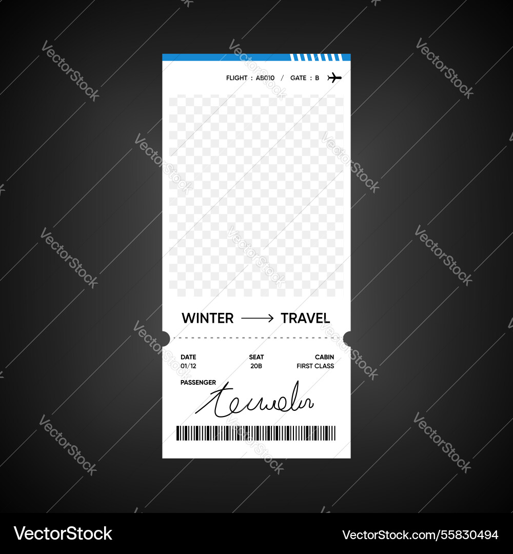 New airline ticket layout design Royalty Free Vector Image