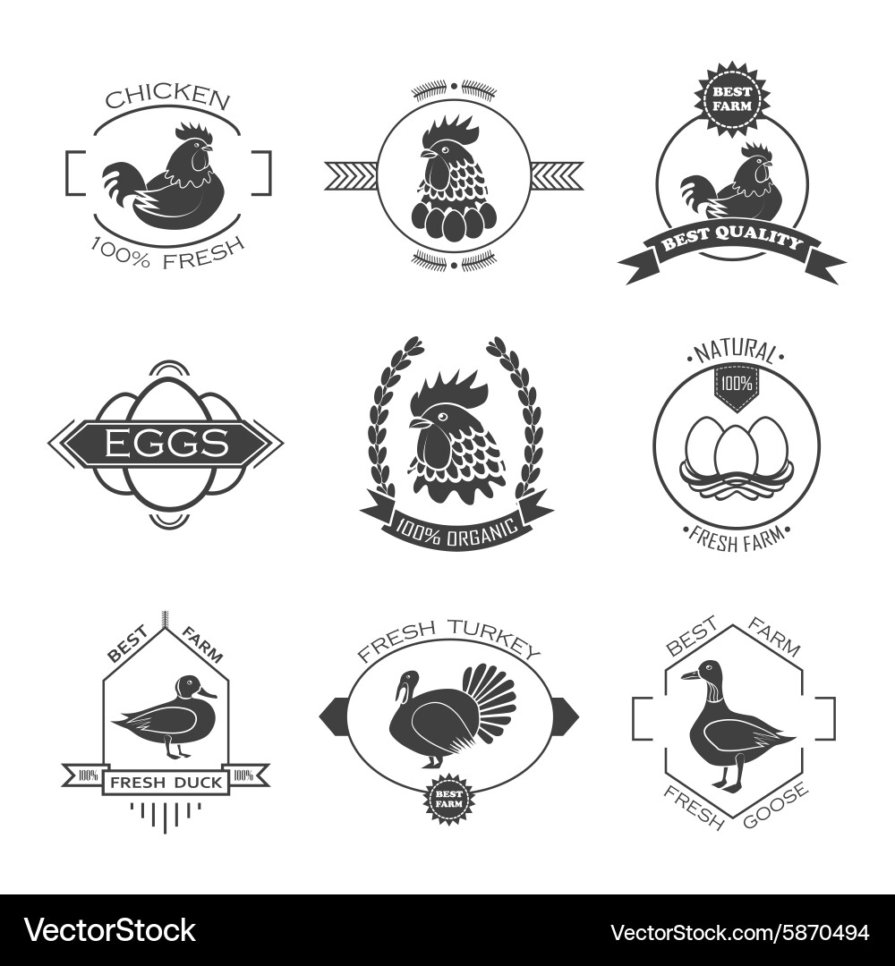 Poultry Farm Logo Elements Royalty Free Vector Image
