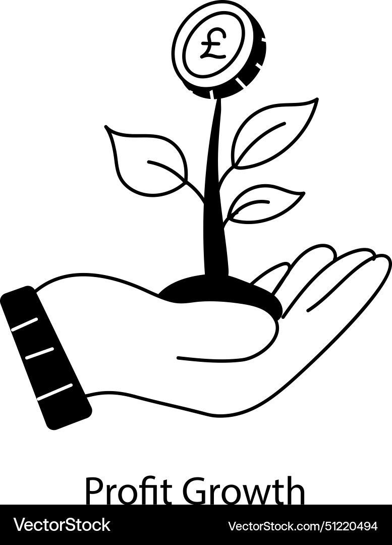 Profit growth Royalty Free Vector Image - VectorStock