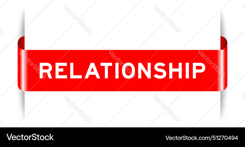 Red color inserted label banner with word Vector Image