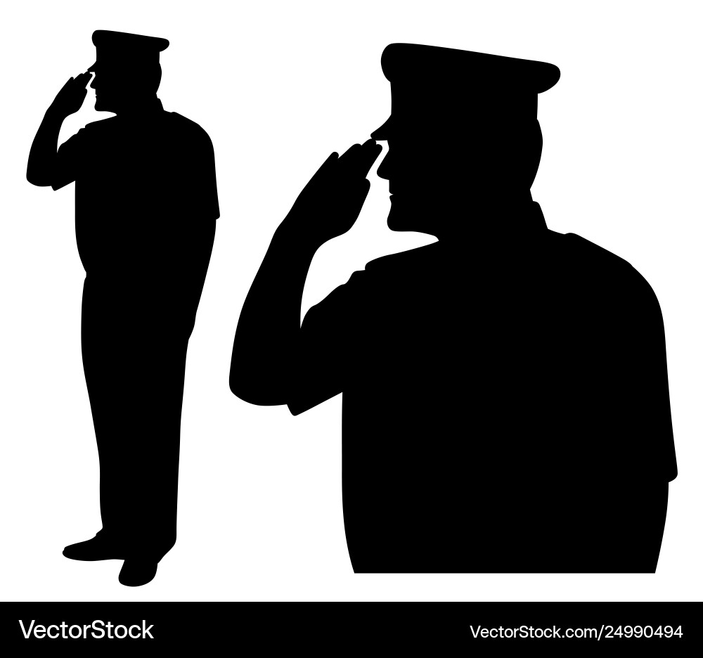 Soldier Salute Silhouette Side