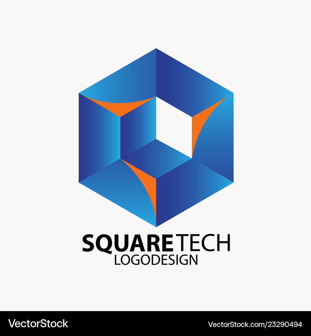 Square tech logo Royalty Free Vector Image - VectorStock