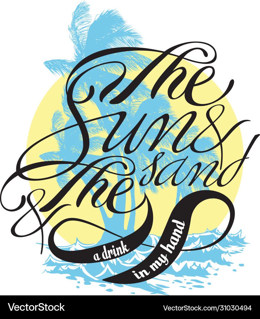 Sun and sand Royalty Free Vector Image - VectorStock