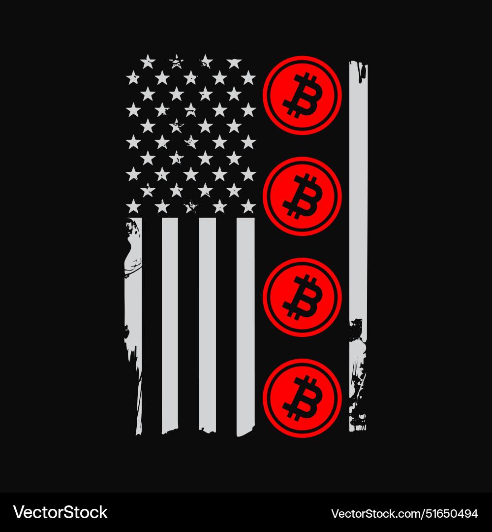 Us flag red bitcoin btc crypto cryptocurrency patr