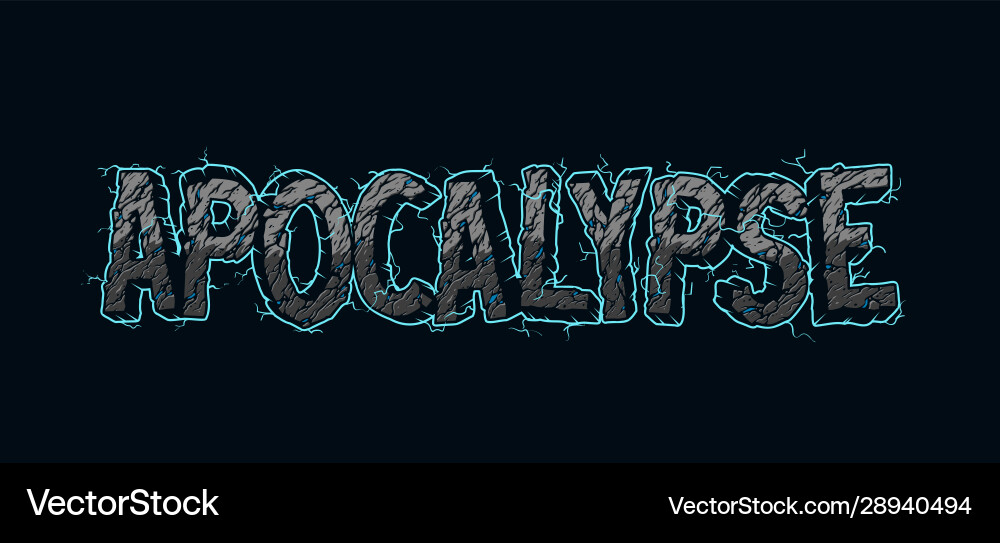 Vintage electric apocalypse lettering Royalty Free Vector