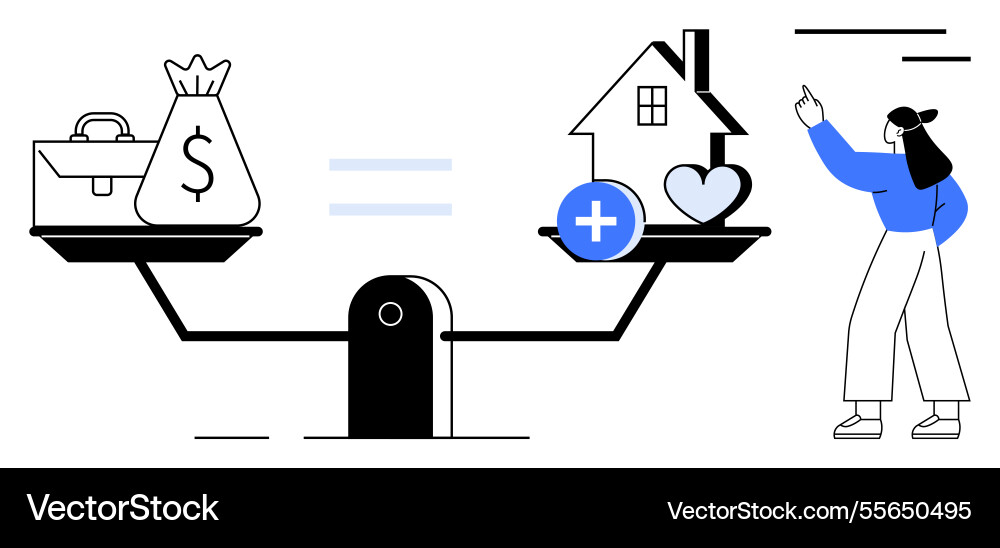 Balancing work and financial priorities Royalty Free Vector