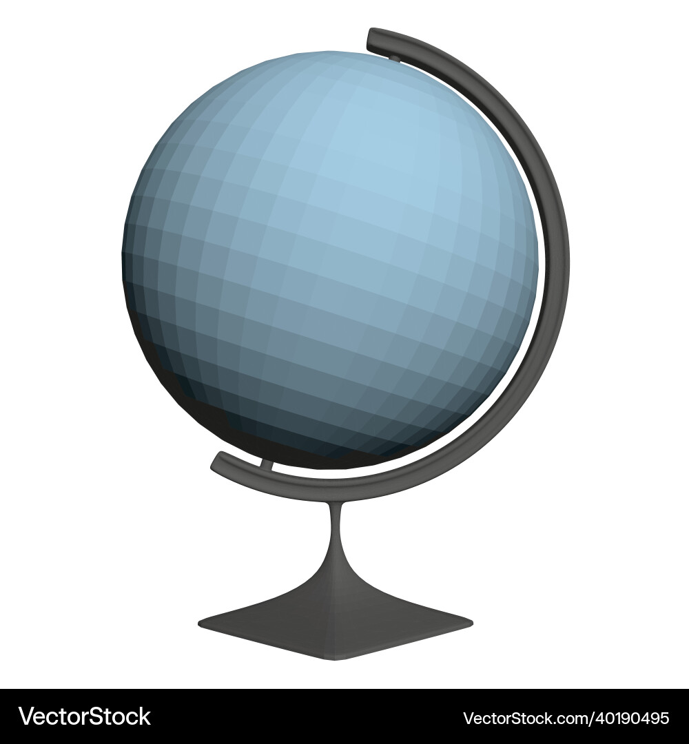 Blue globe model isolated on white background Vector Image