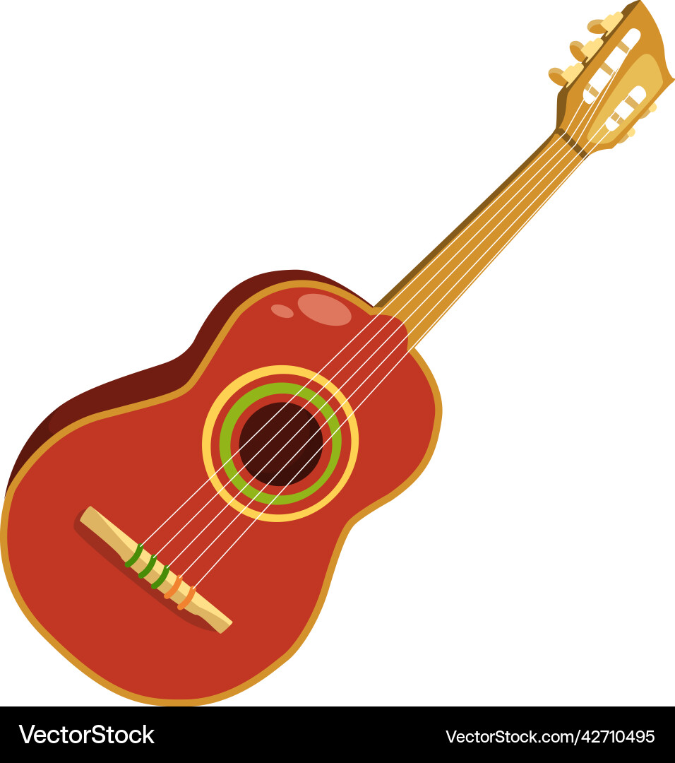Cartoon guitar traditional music string Royalty Free Vector