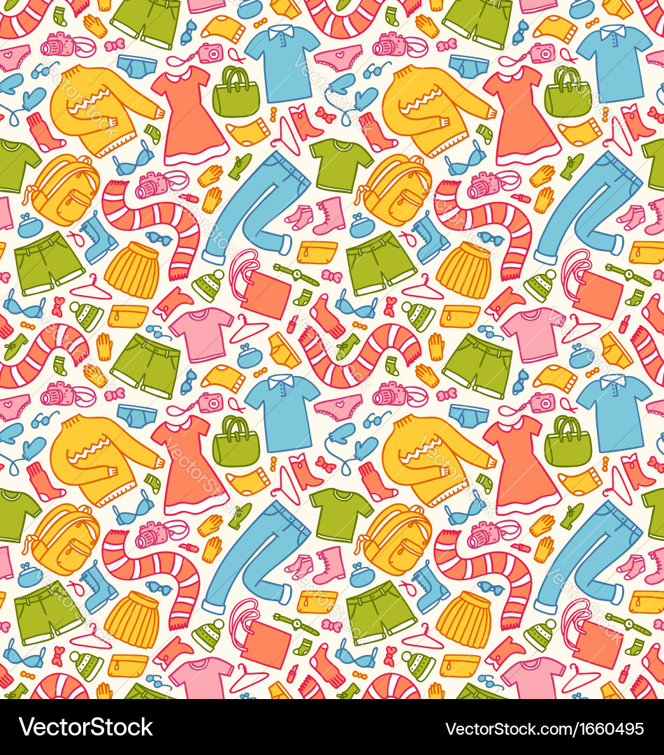 Clothes pattern in color Royalty Free Vector Image