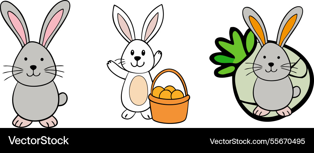 Easter day rabbits bunny cute rabbit eas Vector Image
