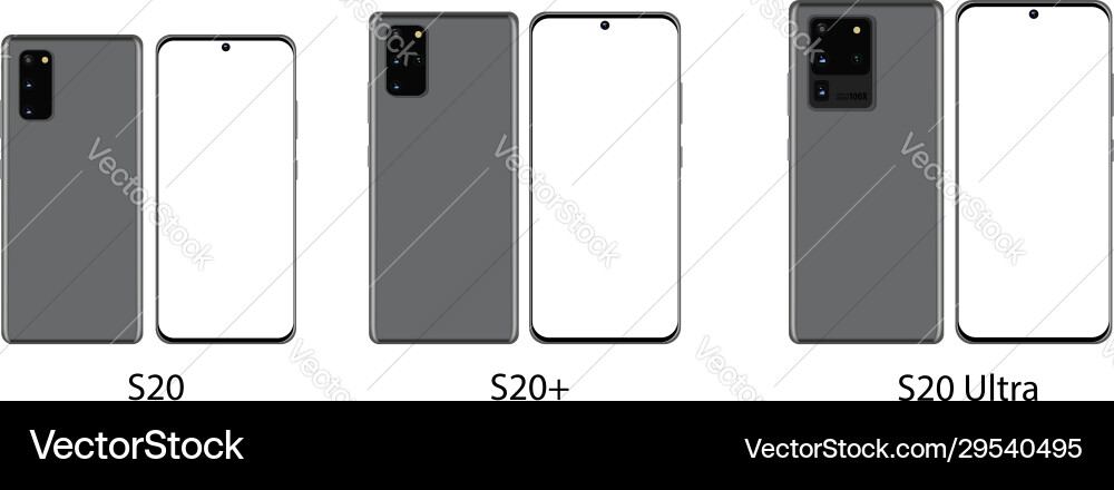 Front and back side new model galaxy smartphone Vector Image