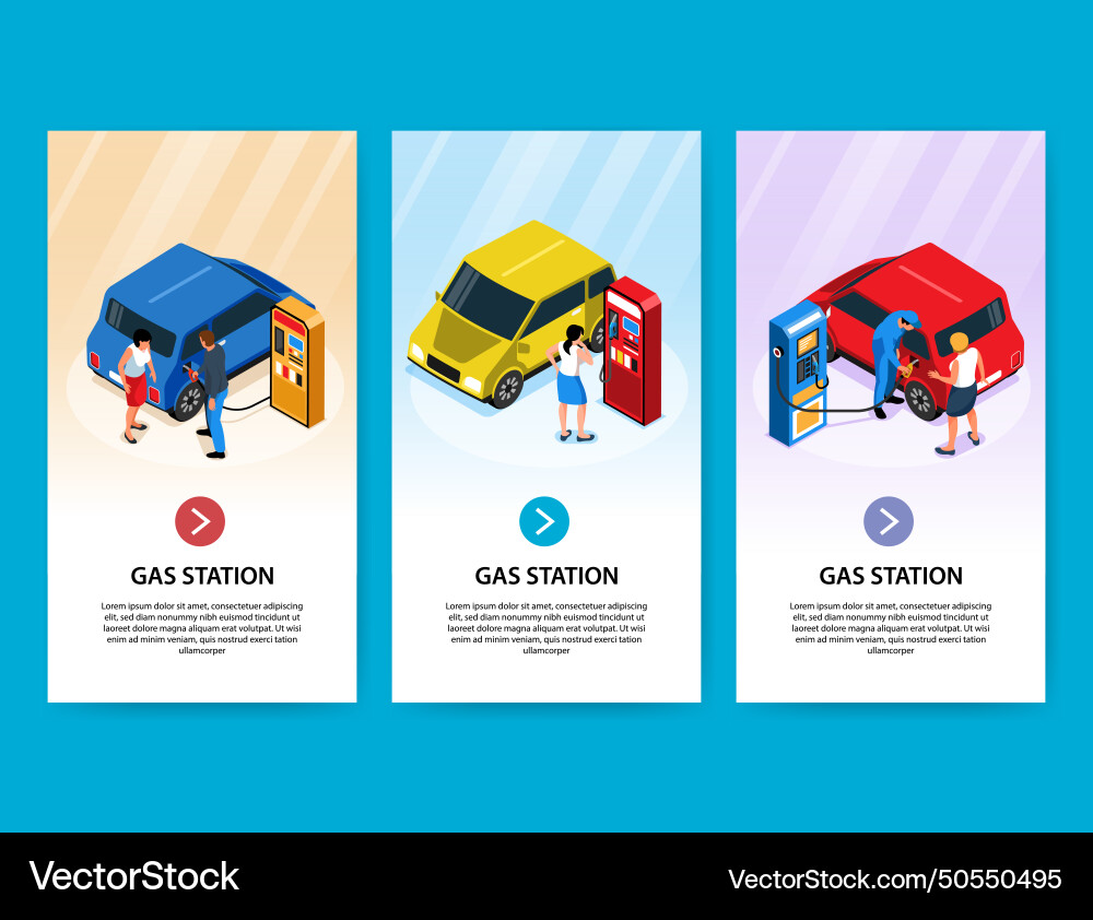 Gas station vertical banners Royalty Free Vector Image