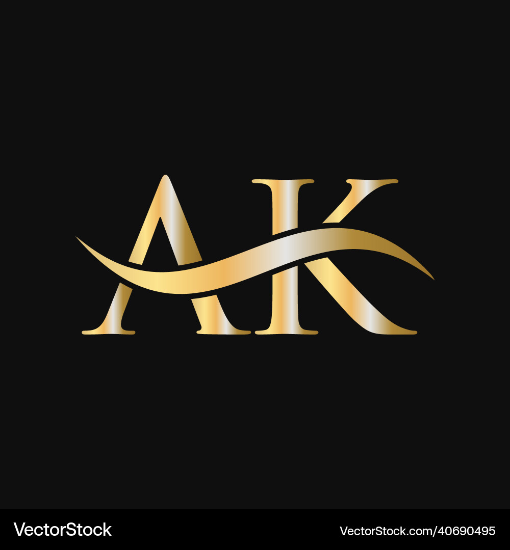 Letter ak logo sign design template a k Royalty Free Vector