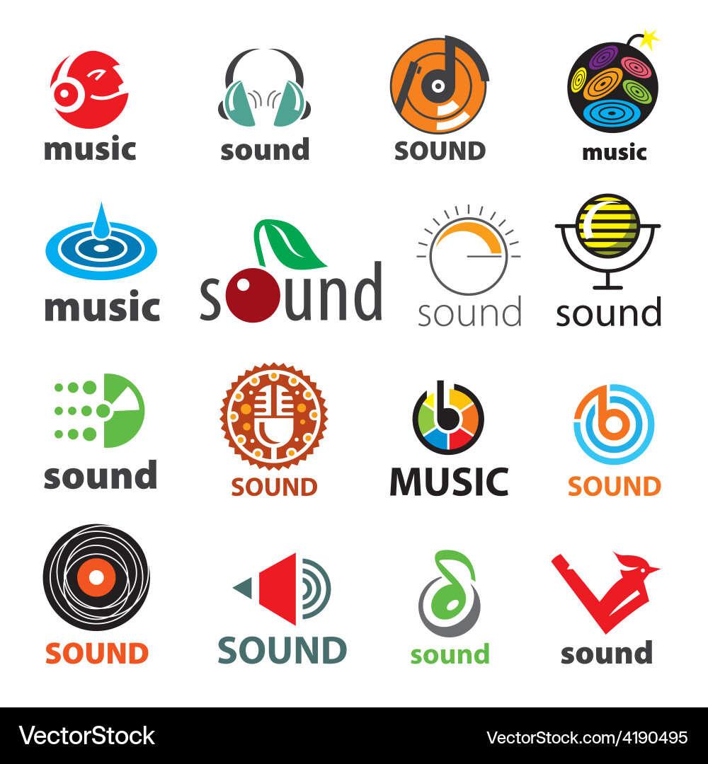 Music & Sound Logos Set Royalty Free Vector Image