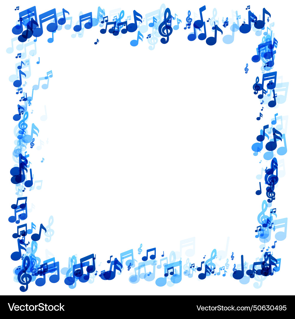 Musical note border frame Royalty Free Vector Image