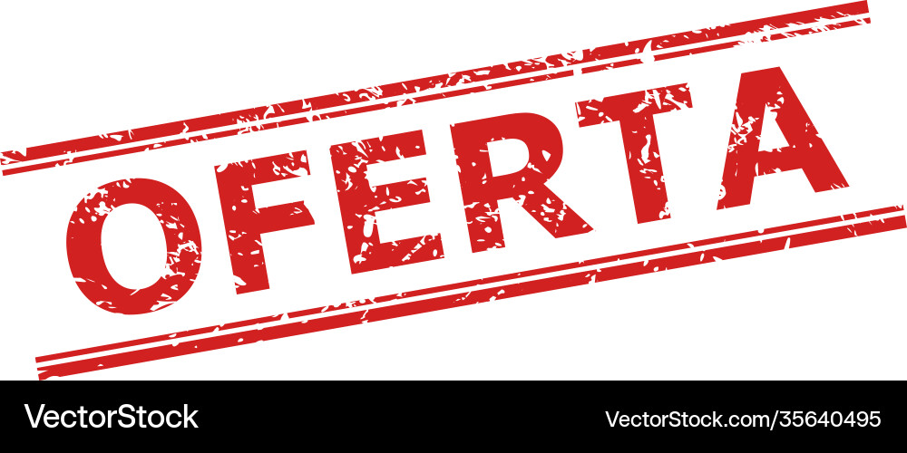 Oferta watermark with distress surface and double Vector Image