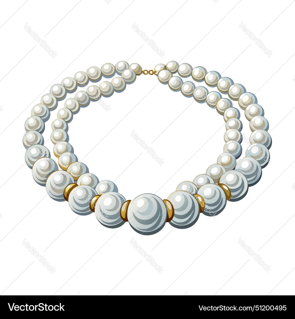 Pearl necklace isolated Royalty Free Vector Image