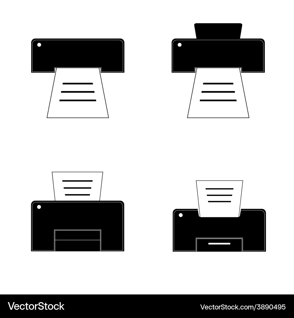 Printer black and white Royalty Free Vector Image